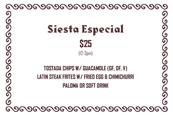 $25 Siesta Lunch | Cartel